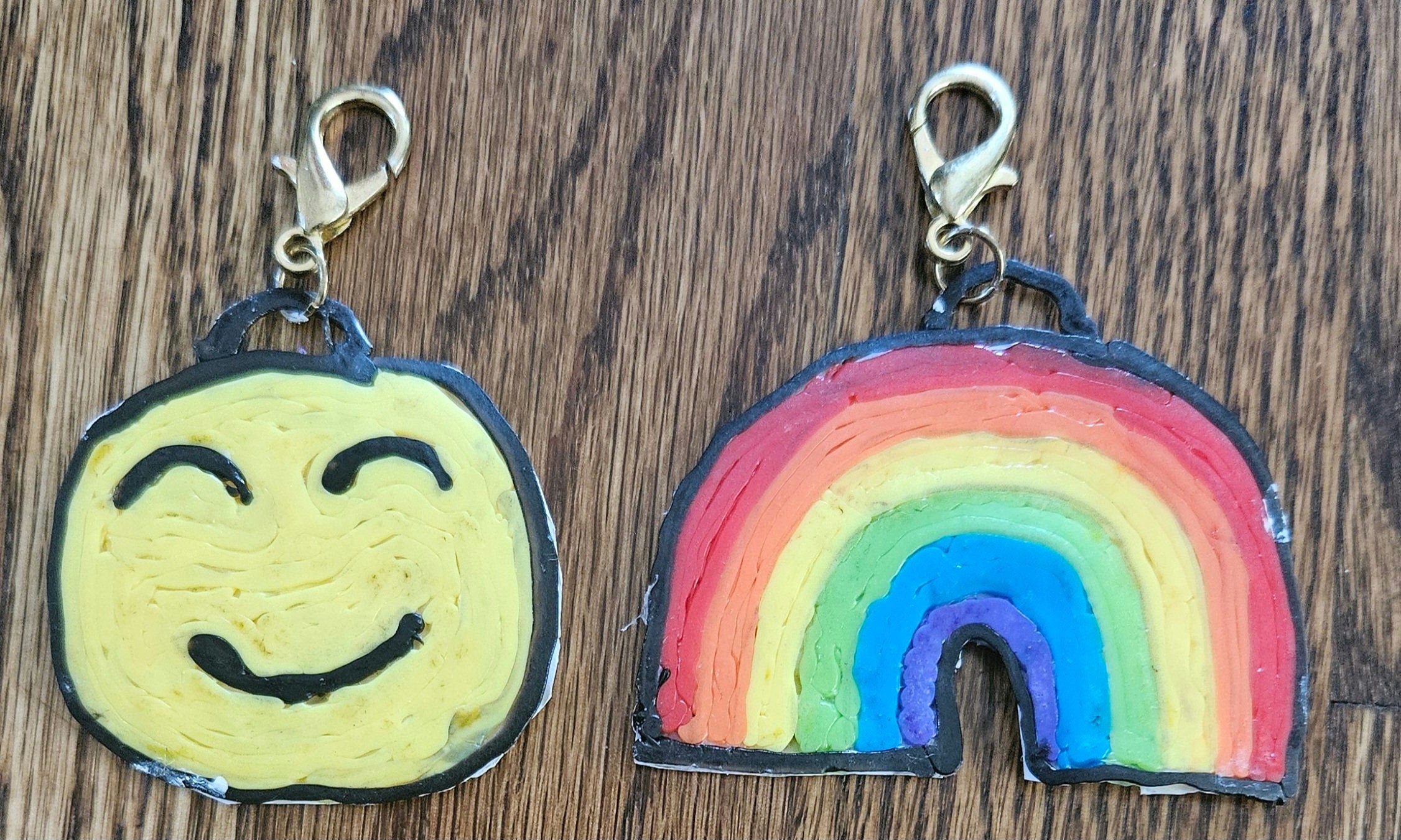 Rainbow and Smiley Face Key Chains - Etsy