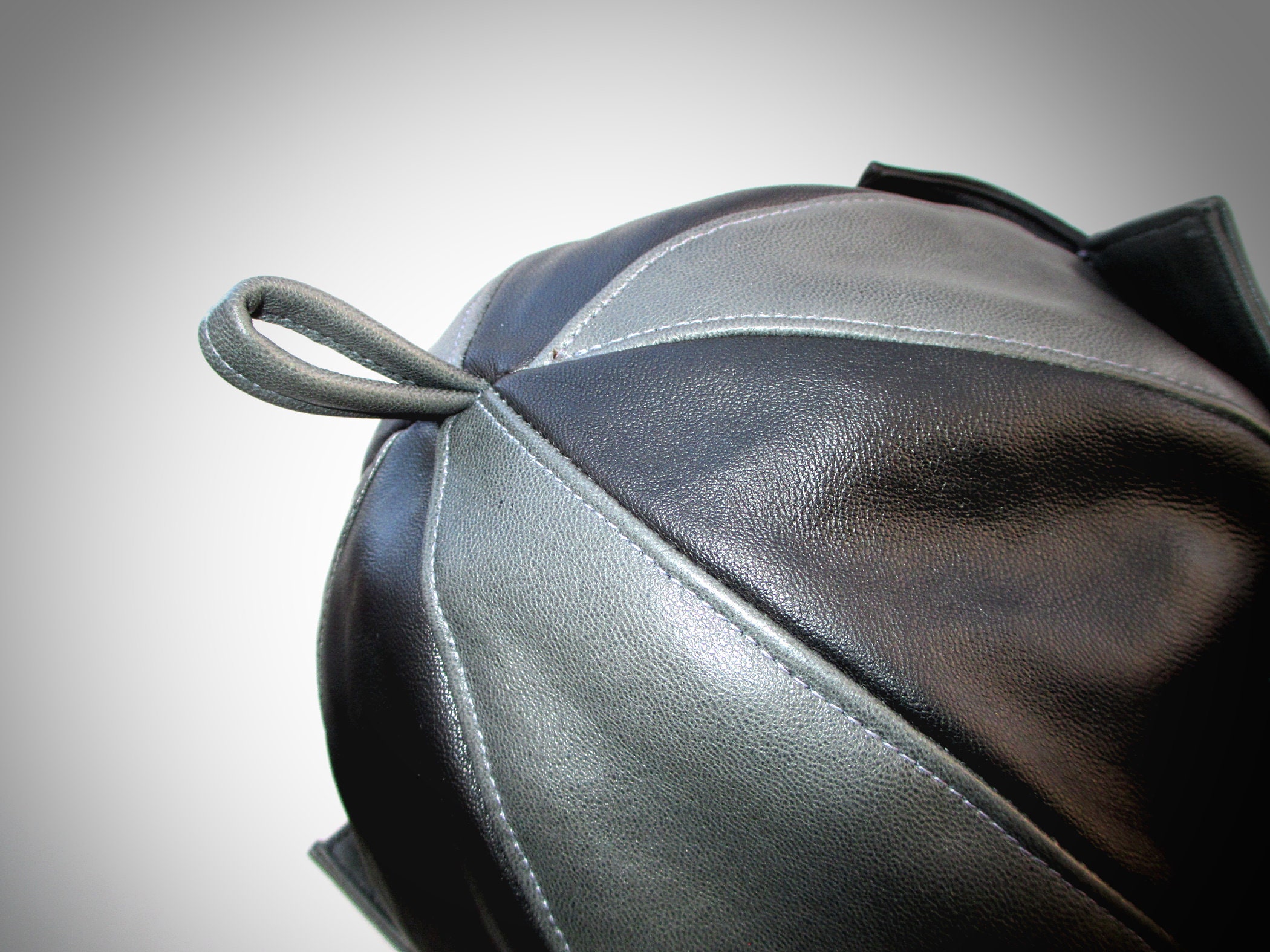 Leather Jughead Crown Hat in Gray Black 8 Panel Lambskin | Etsy