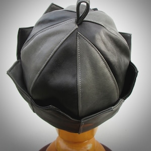 Leather Jughead Crown Hat in Gray Black 8 Panel Lambskin - Etsy