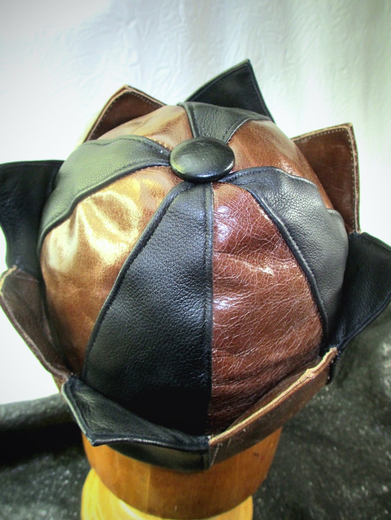 MADE TO ORDER Leather Jughead Crown Hat 8 Panel Lambskin Whoopee Cap ...