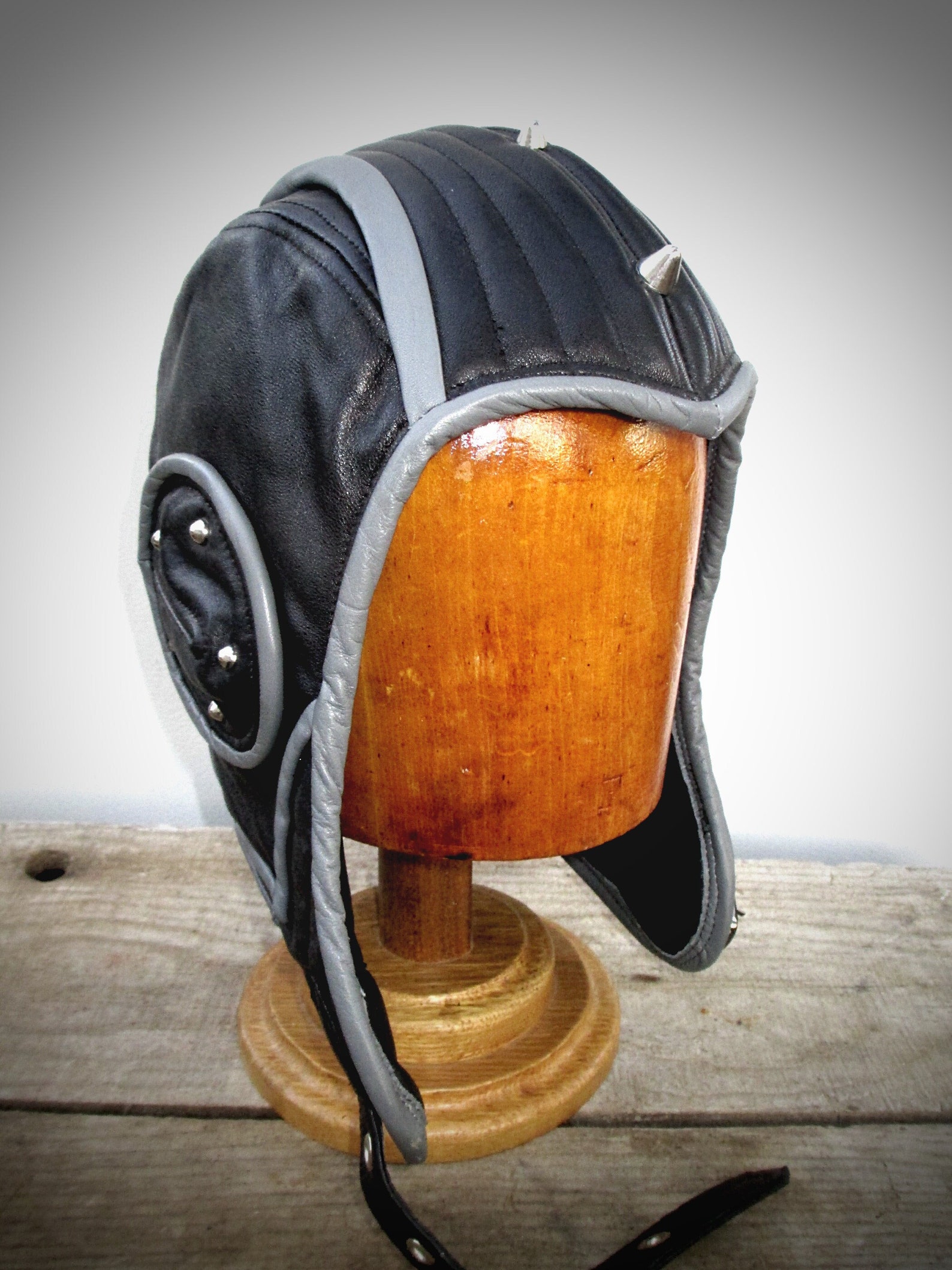 Retro swoop Men's Aviator Hat in Black/ Gray | Etsy