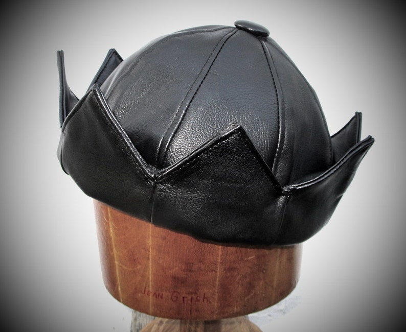 MADE TO ORDER Leather Jughead Crown Hat 8 Panel Lambskin Whoopee Cap ...
