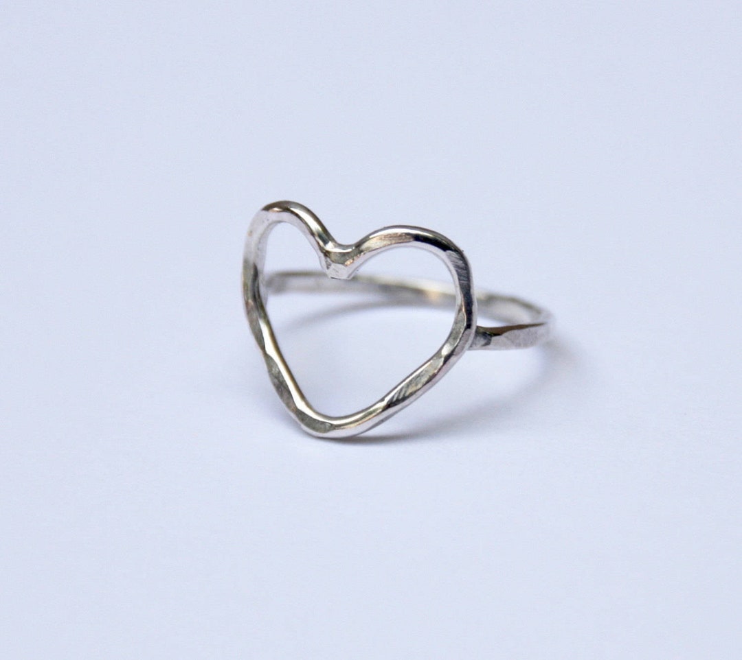 Heart Ring Heart Outline Ring Alternative Engagement Ring Alternative ...