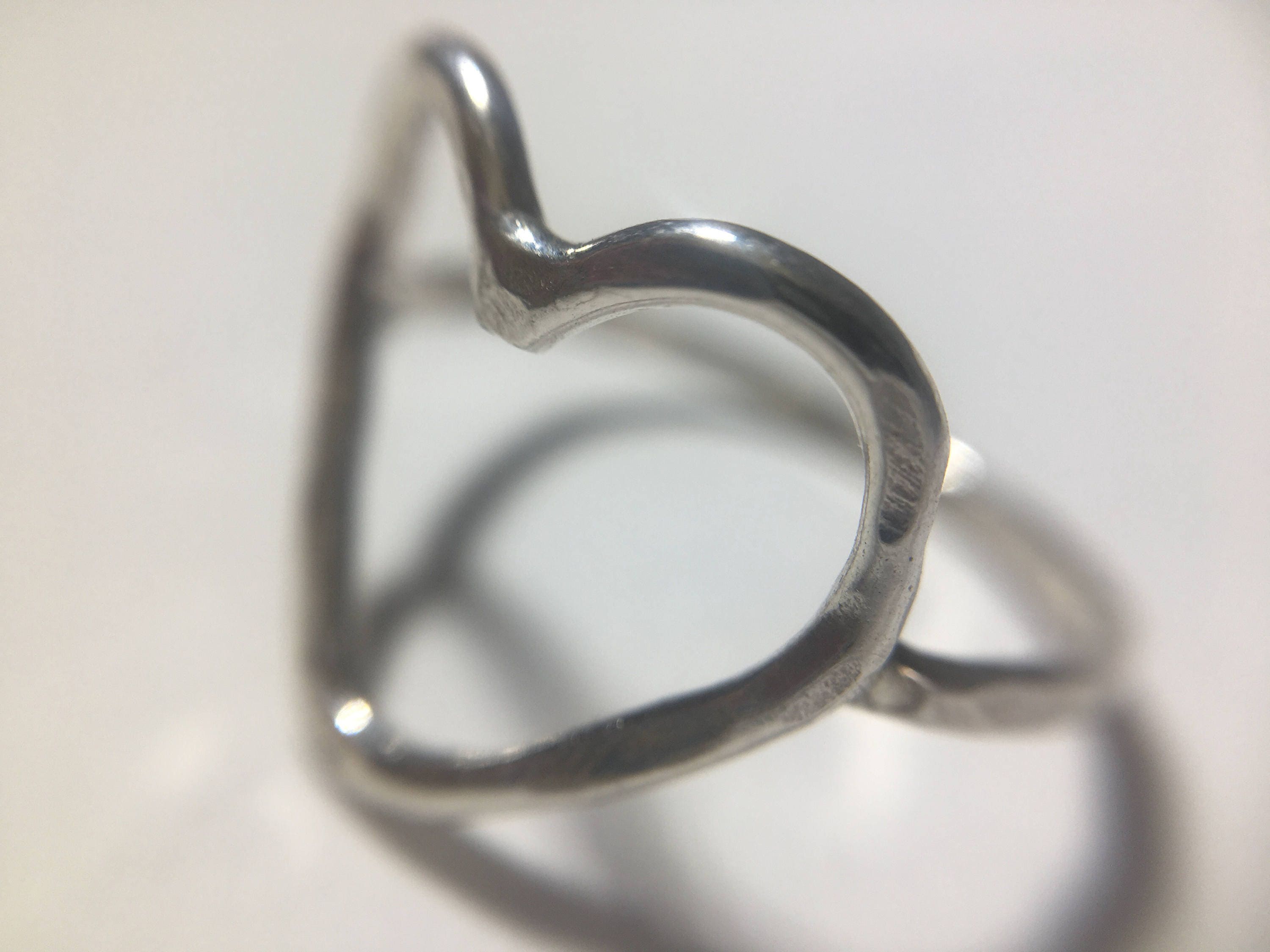 Heart Ring Heart Outline Ring Alternative Engagement Ring | Etsy