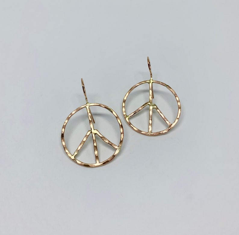 Small Peace Sign Earrings - Etsy