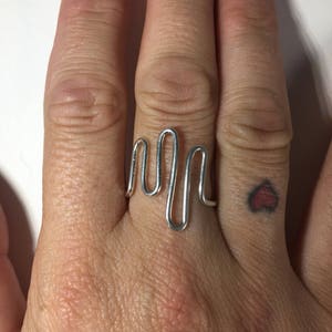 Silver Heartbeat Ring Gold Heart Beat Ring Heartbeat Jewelry EKG Ring ...