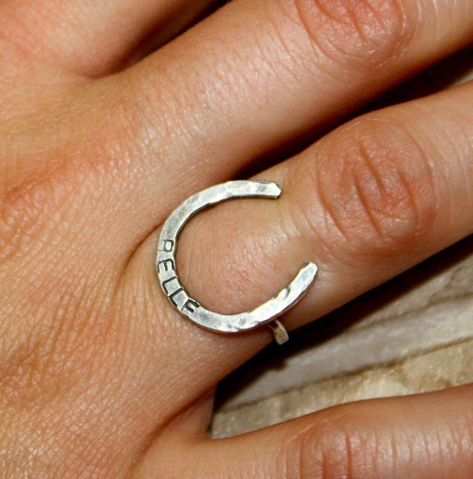 Lucky Horseshoe Poesy Ring Horseshoe Ring Poesy Ring Custom Inscription ...