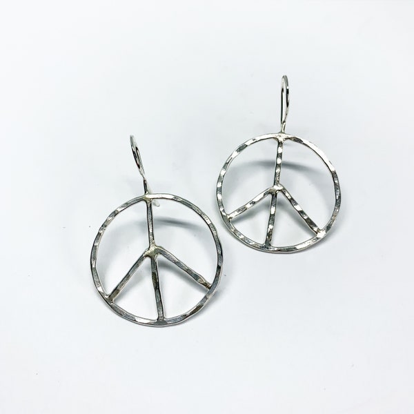 Peace Sign Earrings - Etsy