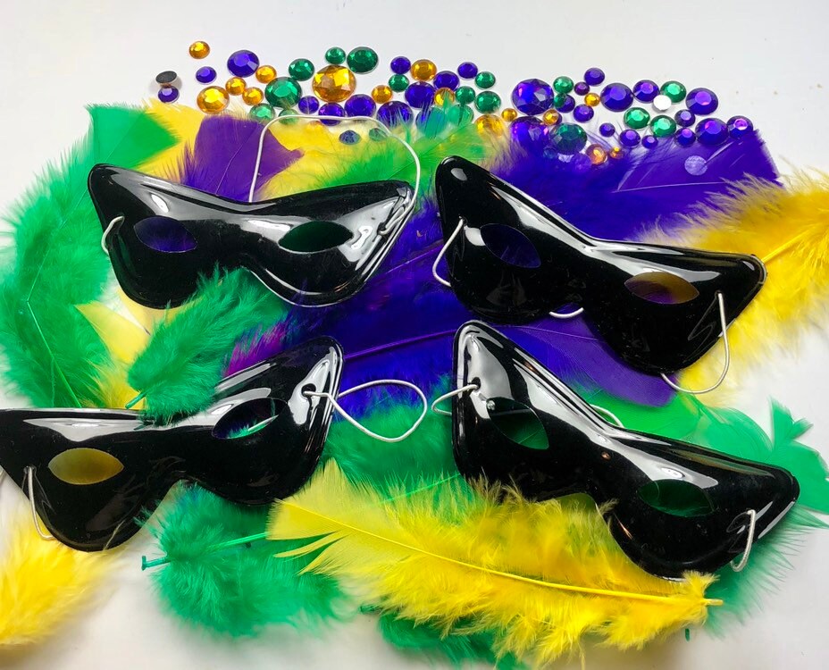 DIY Mini Mardi Gras Mask Craft Kit ... Set of 4 - Etsy