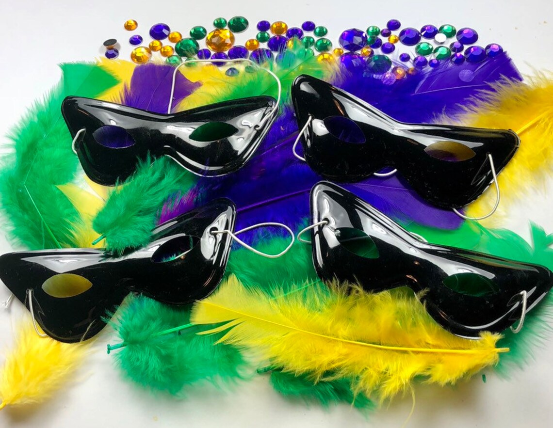 DIY Mini Mardi Gras Mask Craft Kit ... Set of 4 - Etsy
