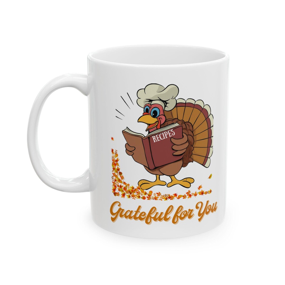Grateful for You Mug, Thanksgiving Ceramic Coffee Cup, Gift for Cook ...