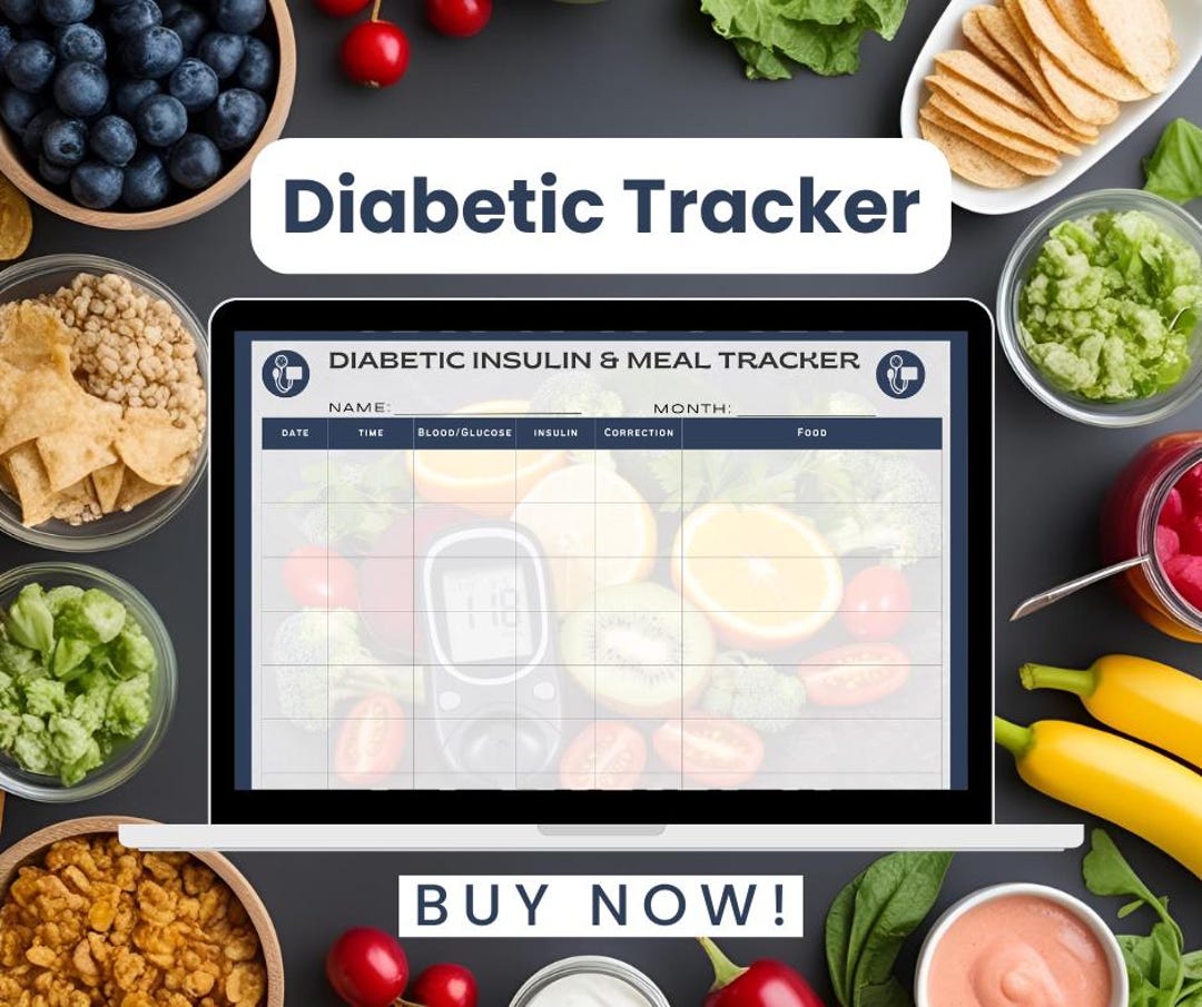 Diabetic Insulin Meal Tracker Printable – Blood Sugar Logbook PDF ...