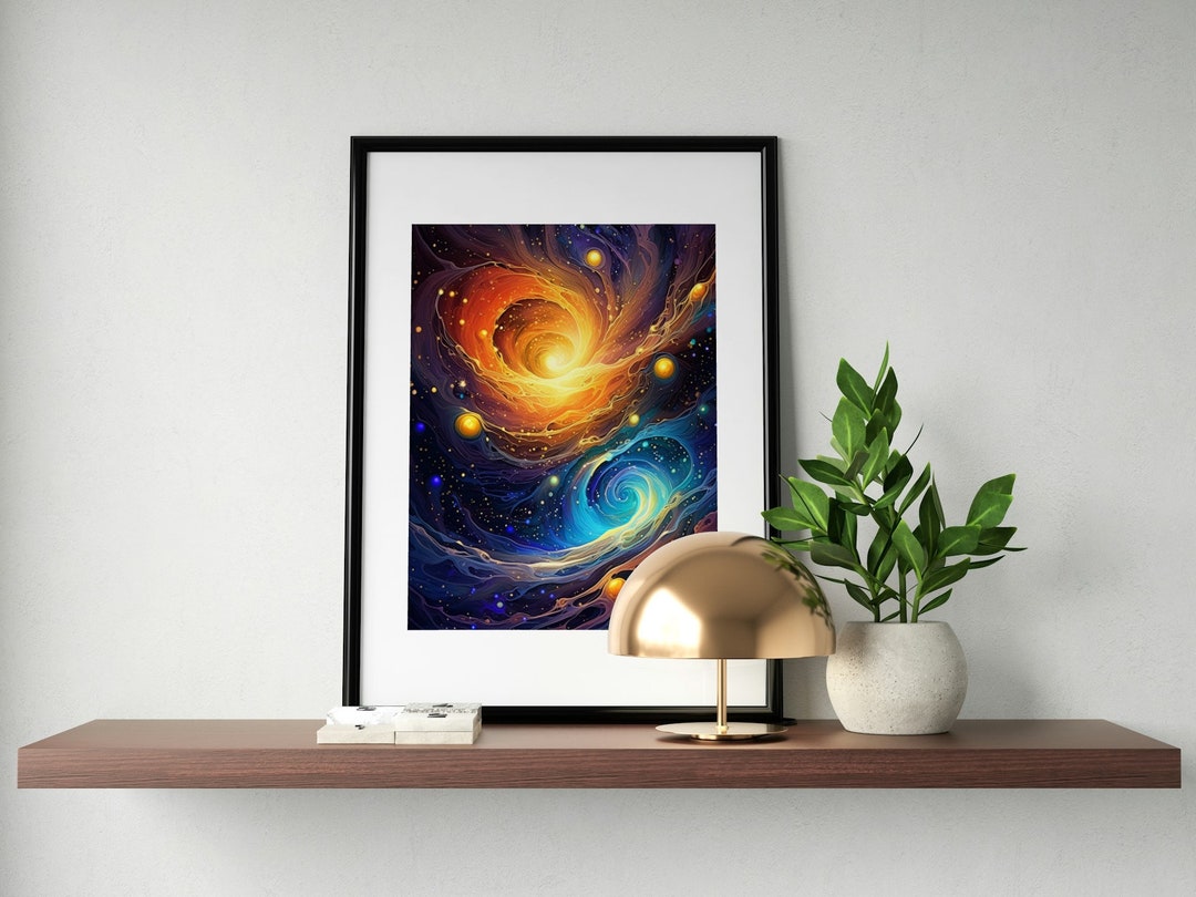 Colorful Cosmic Universe Digital Art, High-resolution, Galaxy Poster ...