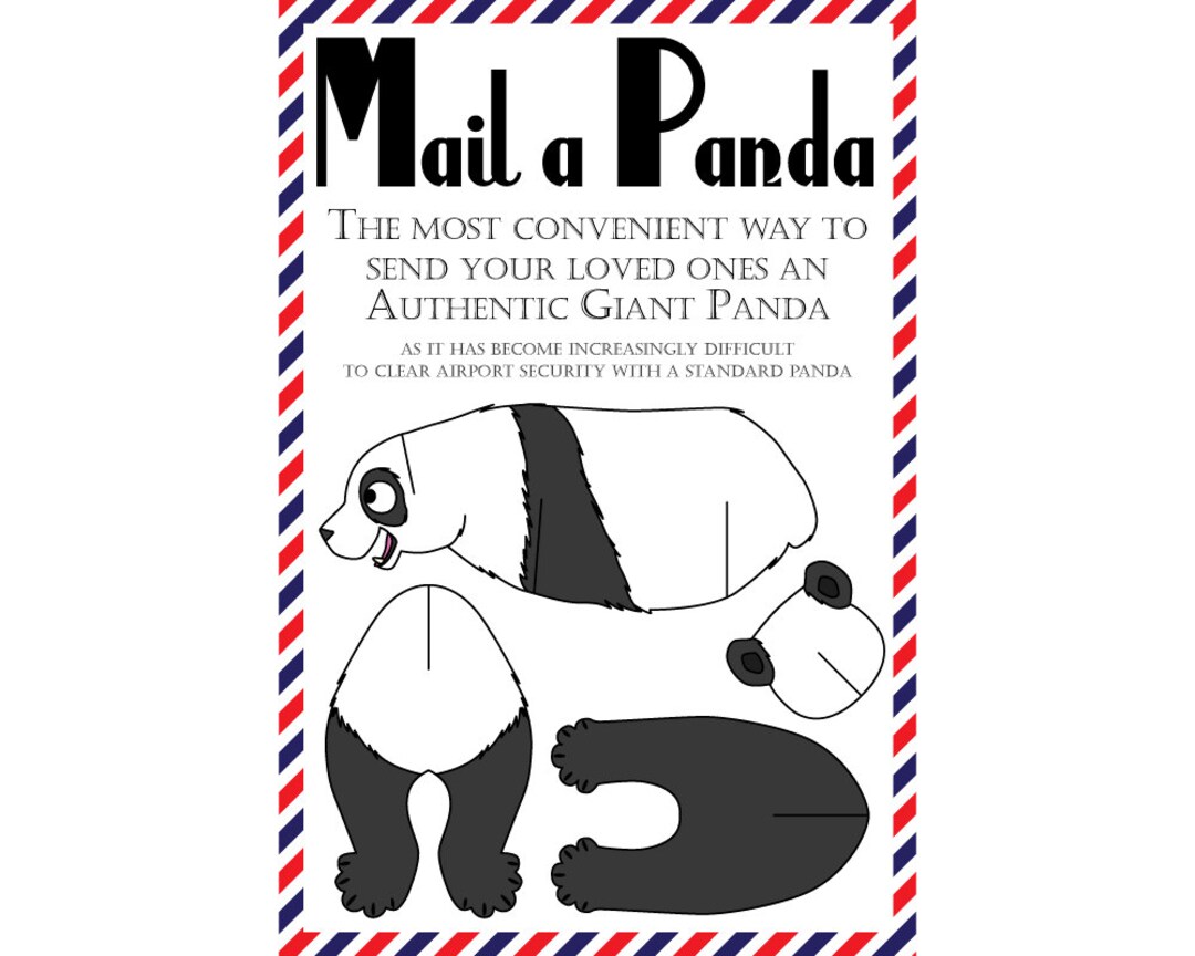 Panda Postcards, Set of 8 "mail a Panda" Postcards - Etsy