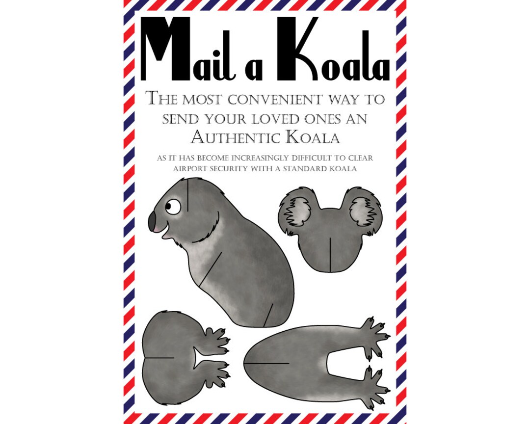 Koala Postcards, Set of 8 "mail a Koala" Postcards - Etsy
