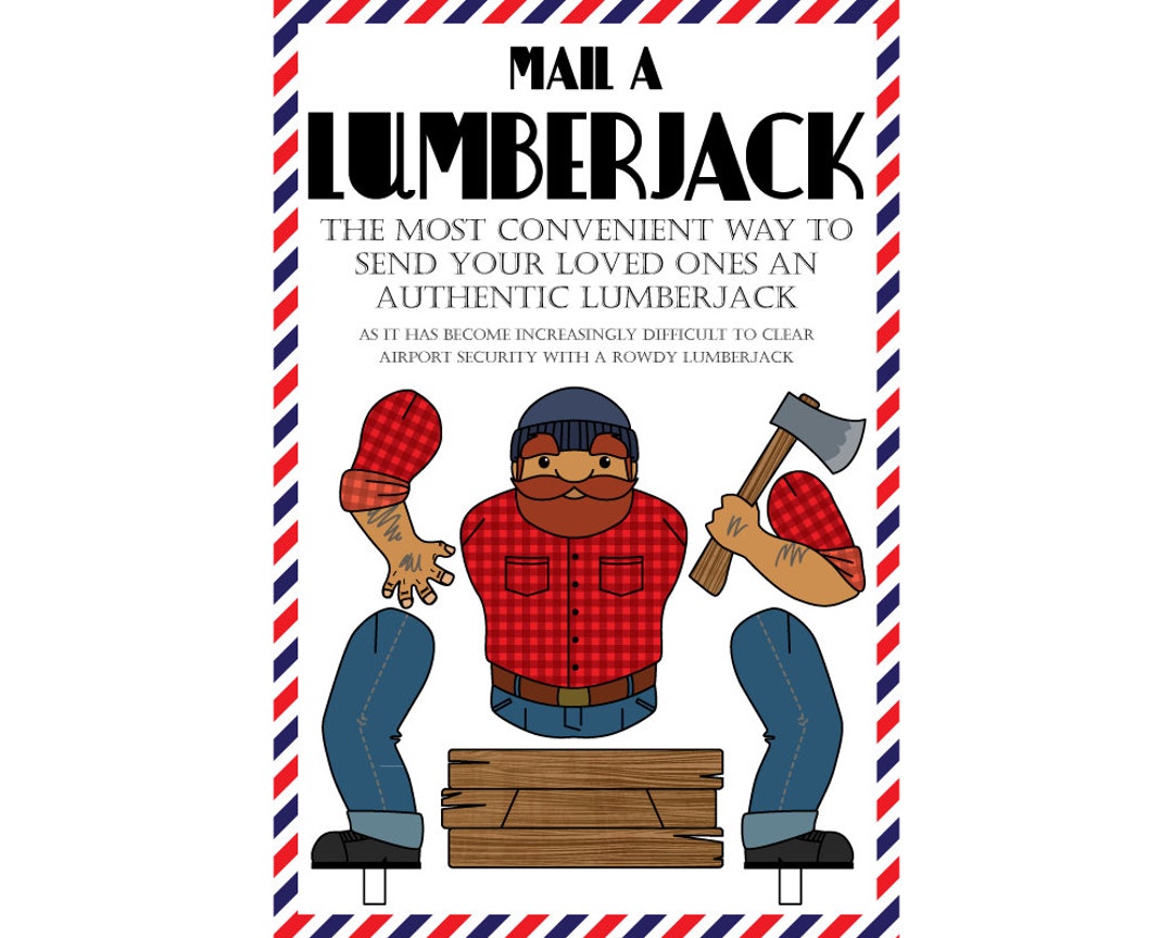Lumberjack Postcard, Set of 8 "mail a Lumberjack" Postcards - Etsy