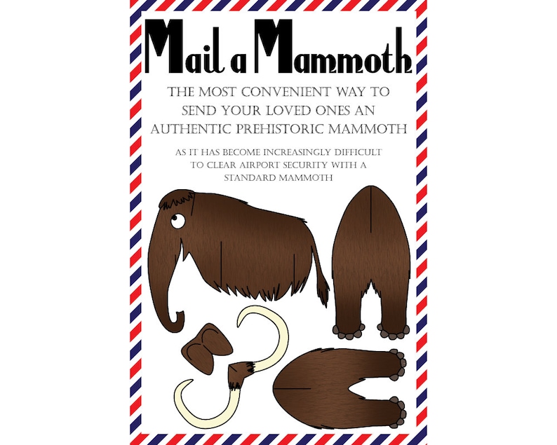 Mammoth Postcard, Set of 8 "mail a Mammoth" Postcards - Etsy