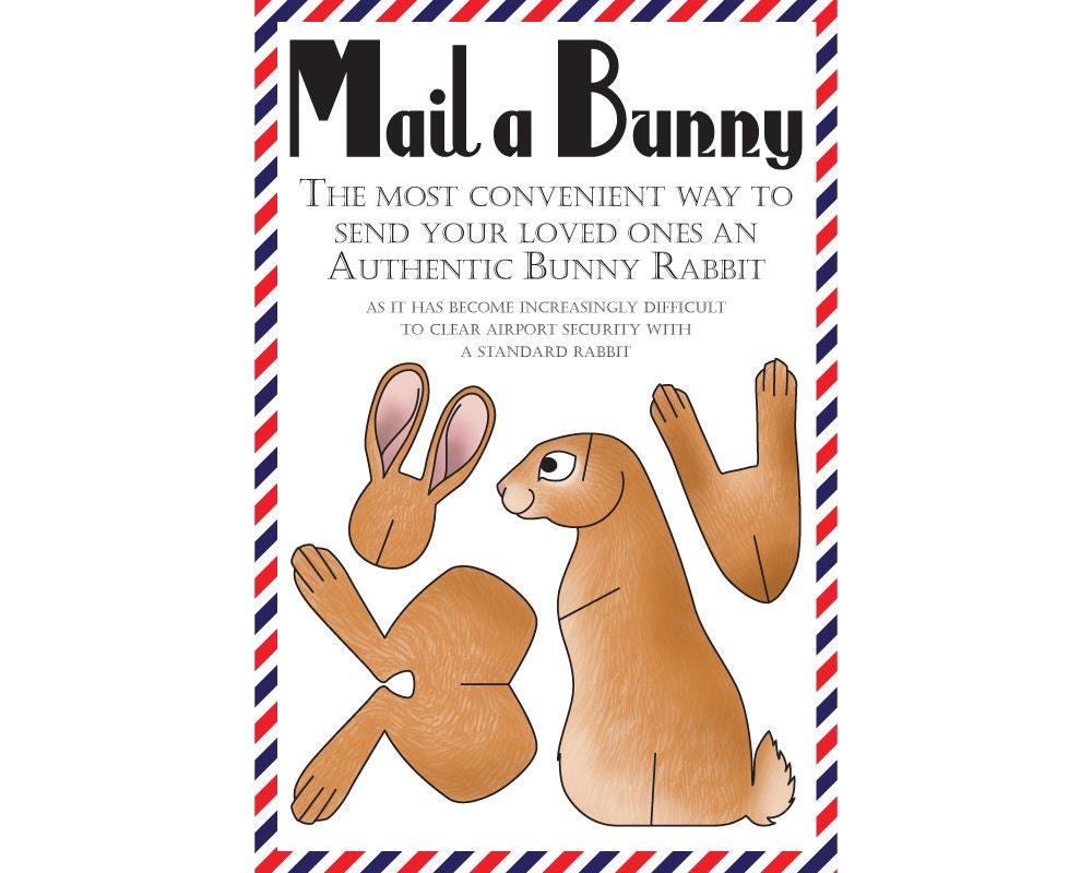Bunny Postcard, Set of 8 "mail a Bunny" Postcards - Etsy Canada
