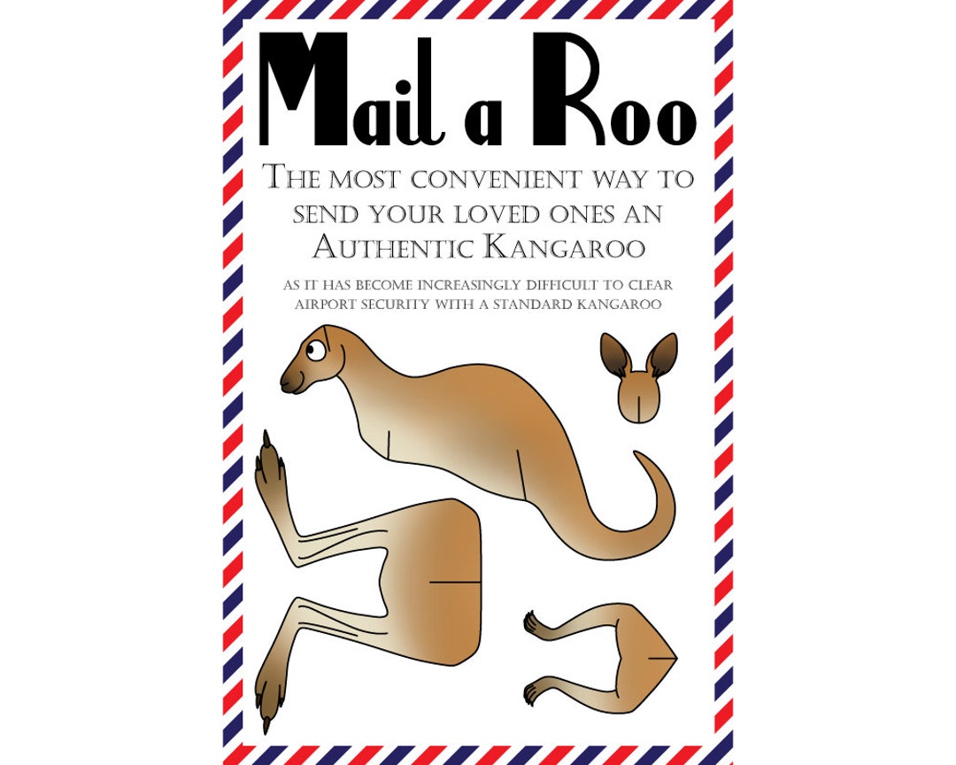 Kangaroo Postcards: "mail a Roo" Cutout Postcards, Set of 8 - Etsy
