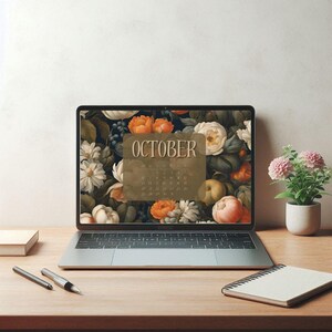 October 2024 Floral 8 Wallpaper Bundle | Autumnal Colours | Dark Floral ...