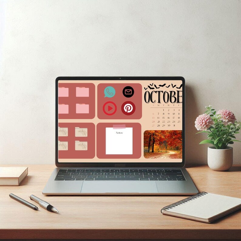 October 2024 Floral 8 Wallpaper Bundle | Autumnal Colours | Dark Floral ...