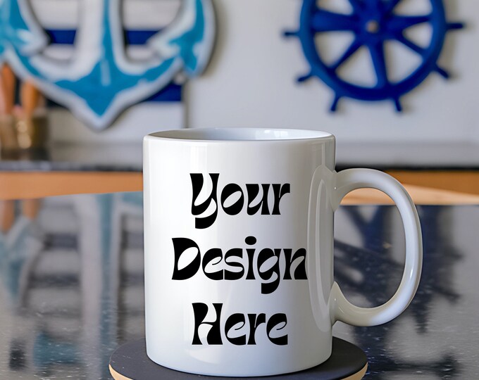 Plain White 11OZ Coffee Mug Mockup in Kitchen, Carefully Designed ...