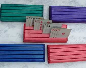 Set of 4 Hand Made Wooden Playing Card Holders Made From - Etsy