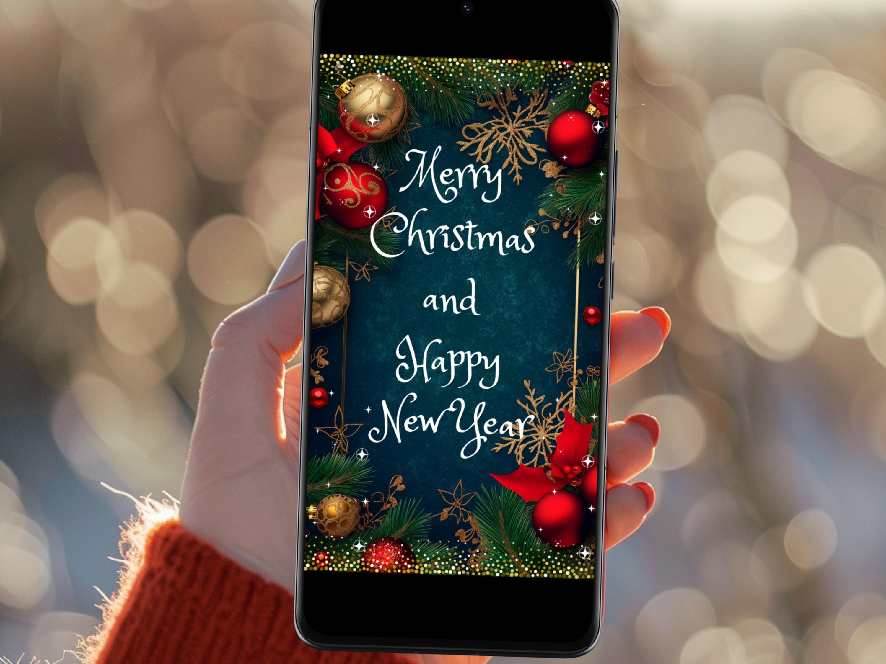 Digital Christmas New Year Greeting Card Instant Download Animated ...