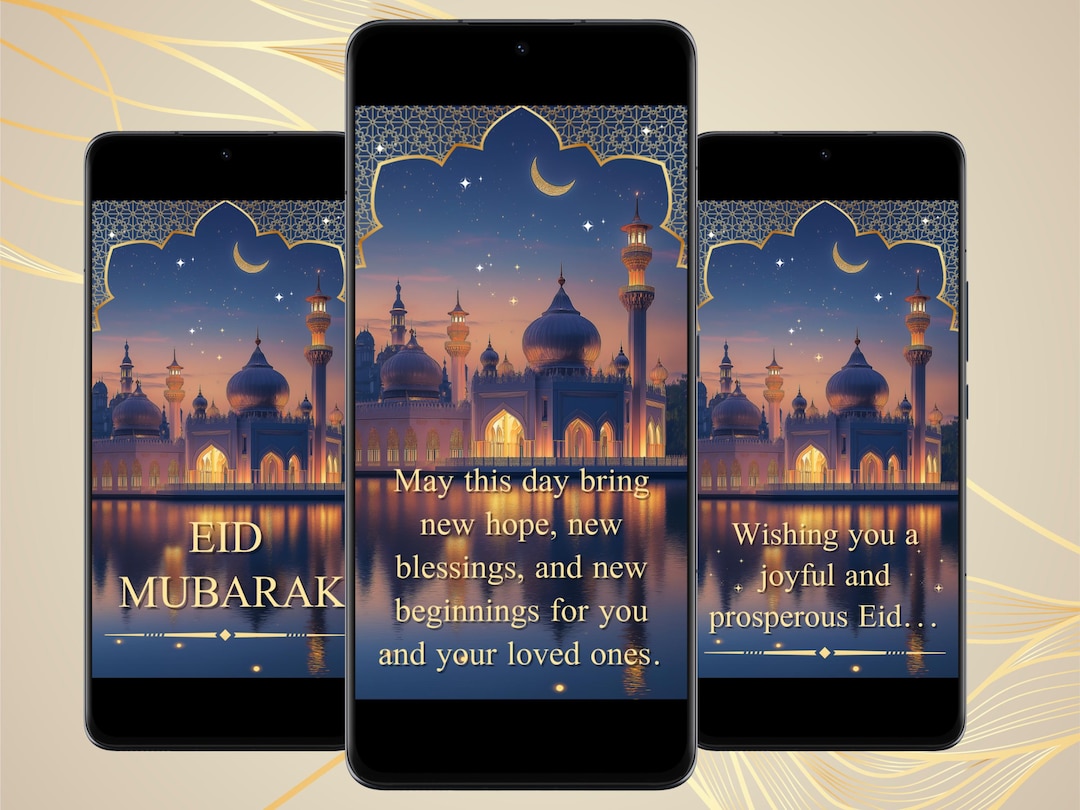 Eid Mubarak Video Electronic Digital Greeting Card Virtual Eid Kareem ...