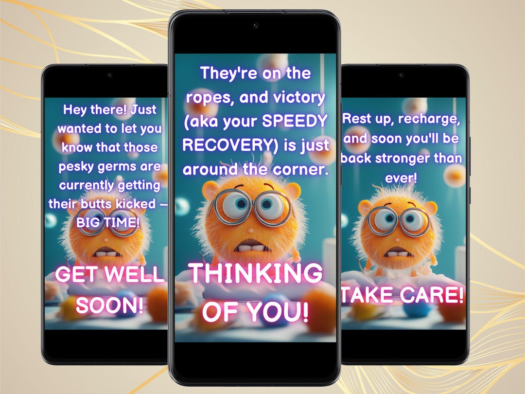 Get Well Soon Animated Electronic Digital Card Feel Better Soon Video ...