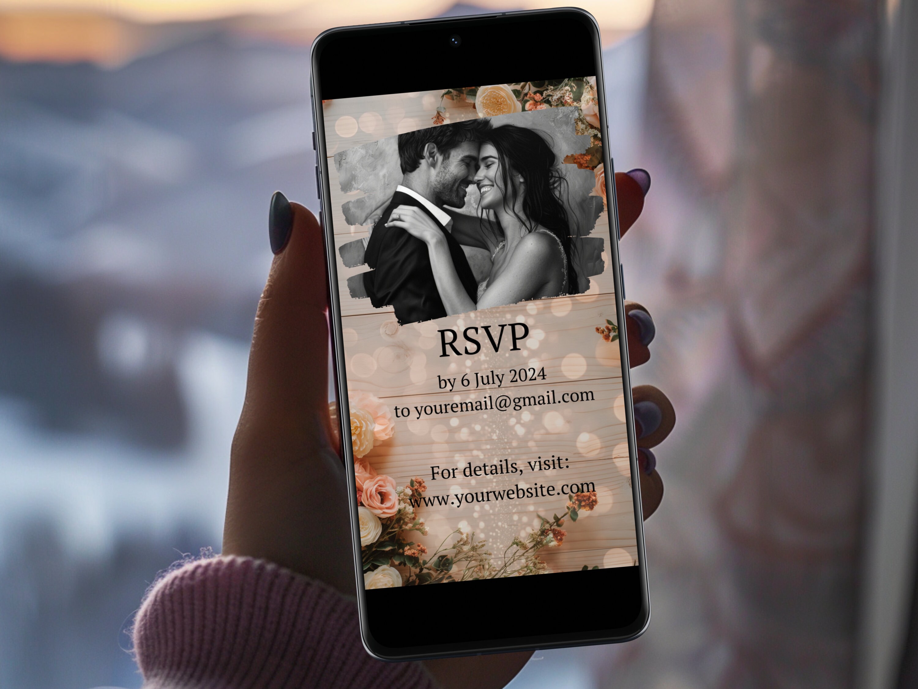 Animated Wedding Invitation Video Digital Template Christmas Fall ...