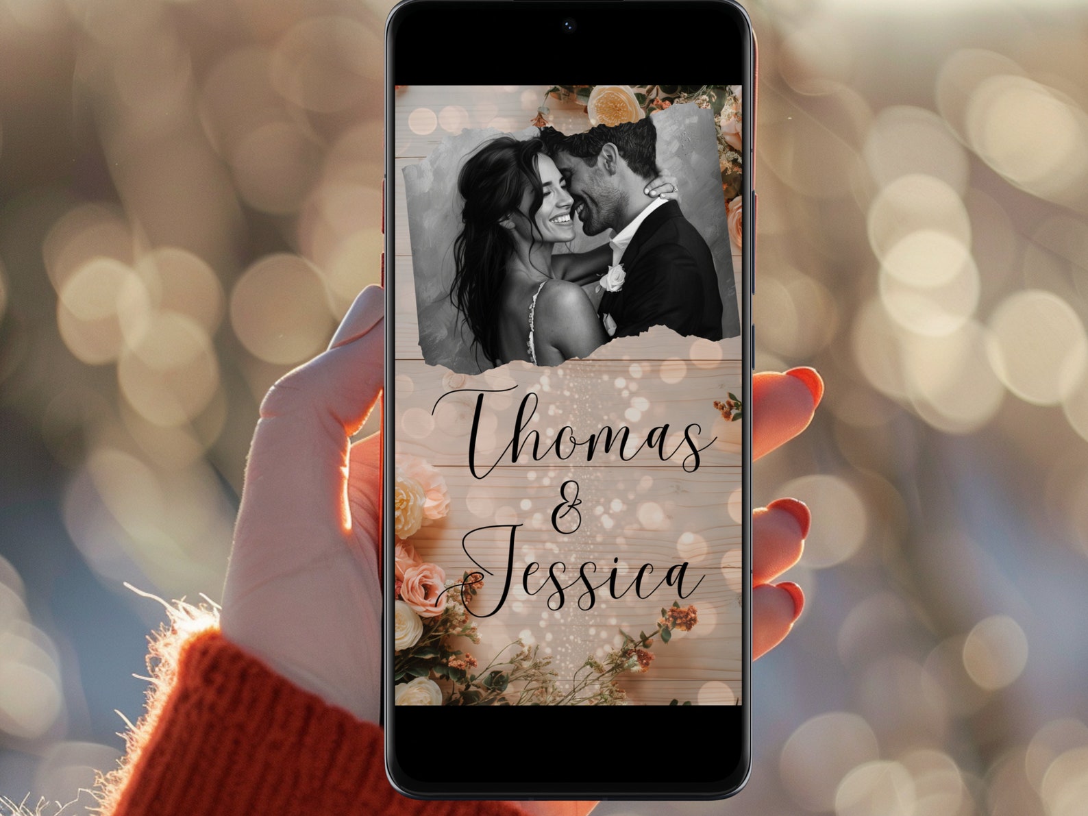 Animated Wedding Invitation Video Digital Template Christmas Fall ...