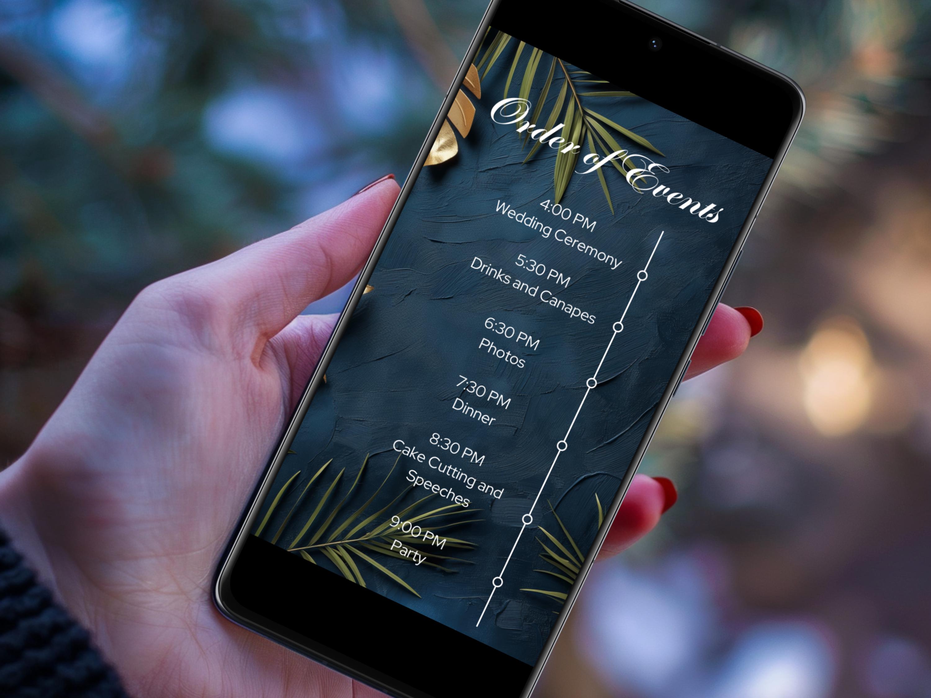 Dark Blue Wedding Invitation Template Video Editable Mobile Animated ...