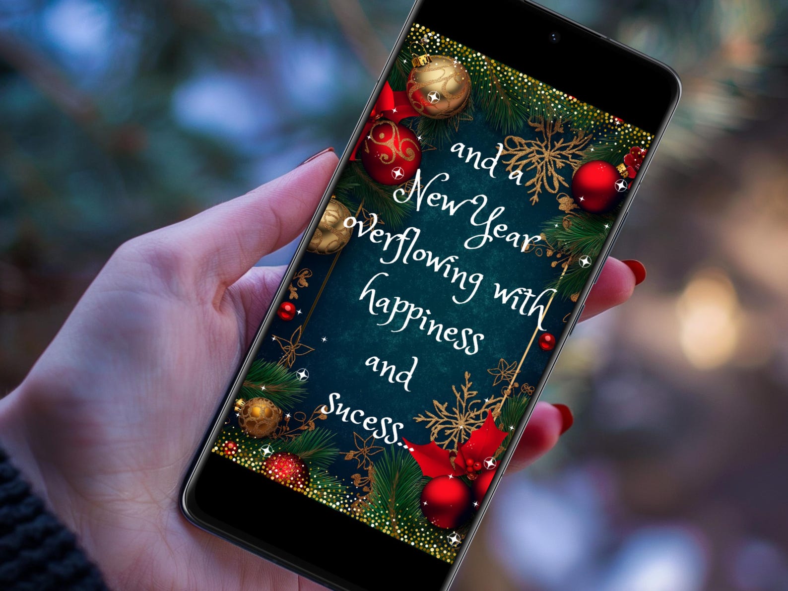 Digital Christmas New Year Greeting Card Instant Download Animated ...