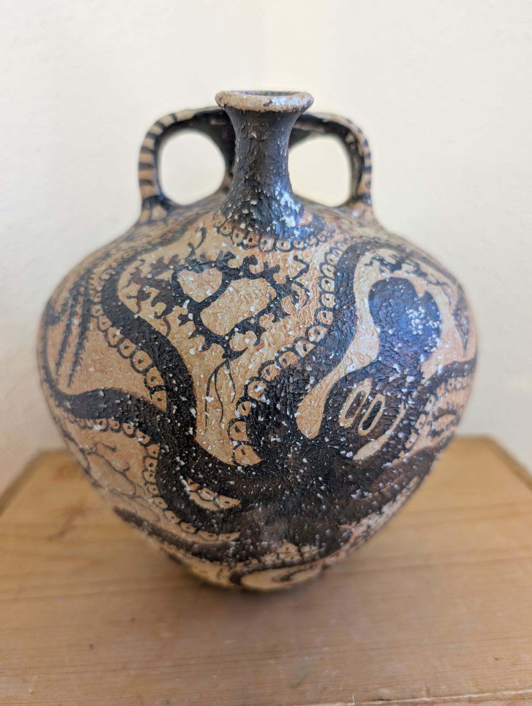 Vintage Minoan Octopus Vase / Ancient Greek Pottery / Jug Pitcher ...