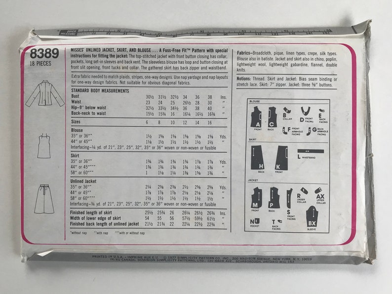 1970s Vintage Retro Simplicity Sewing Pattern 8389 Womens | Etsy