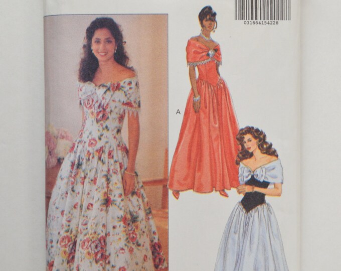 1990s UNCUT Butterick Sewing Pattern 6584 Victorian Basque Waist Flared ...
