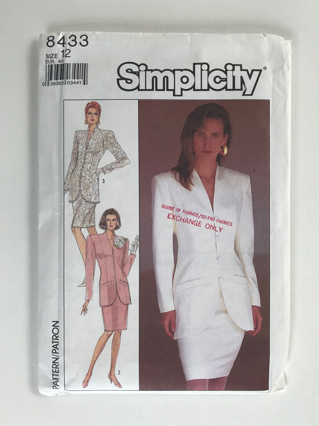 1980s UNCUT Simplicity Sewing Pattern 8433 Womens Semi Fitted Suit ...