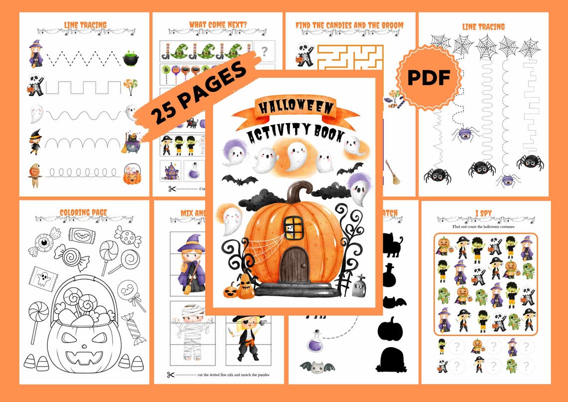 Halloween Activity Book, Math Activity Book, Halloween, Coloring Pages ...