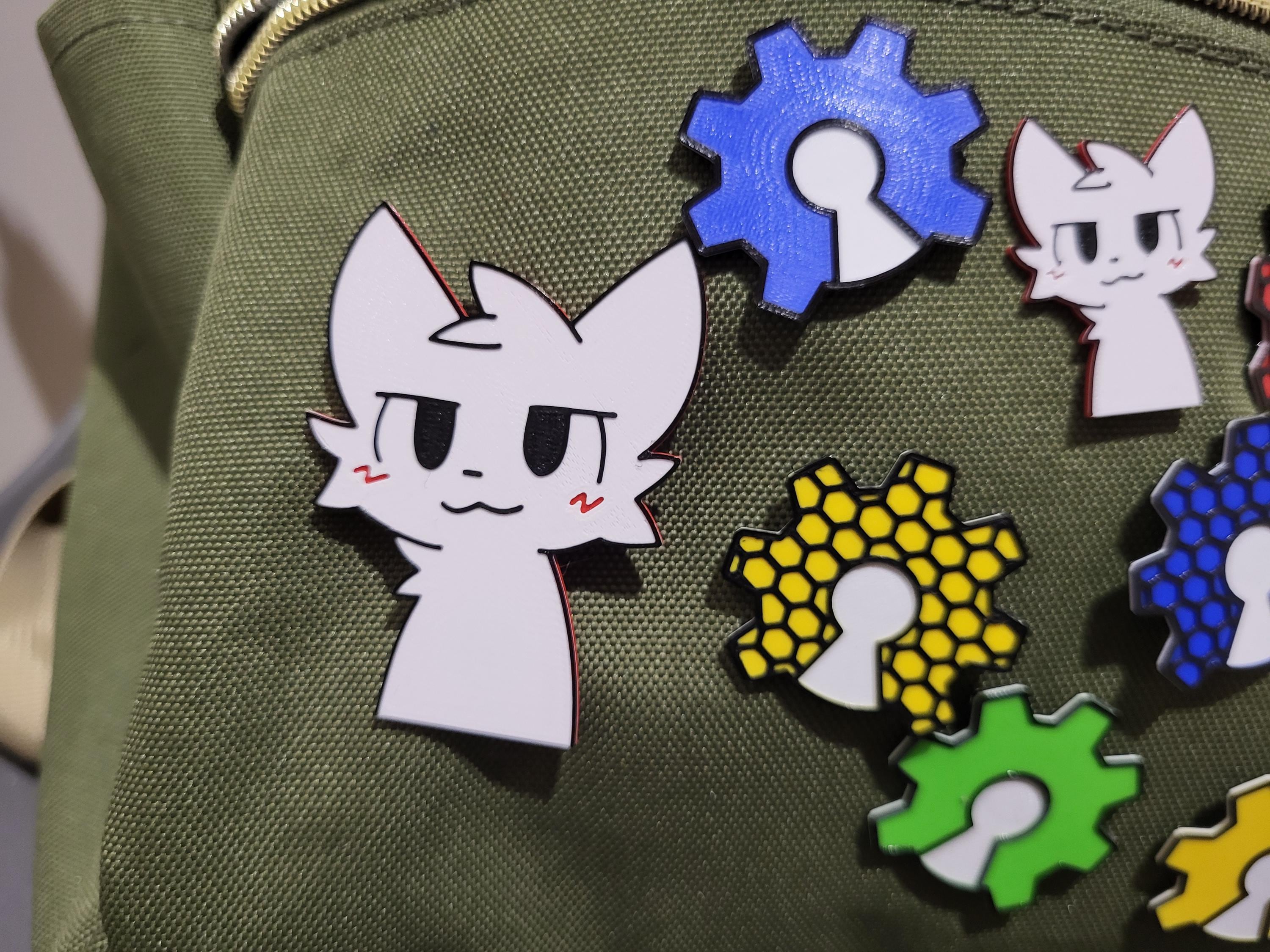 Boykisser Pin/badge 3D Printed Coated 60mm, Cute Furry LGBTQ+ Accessory, Backpack Pin, Fursuit ...