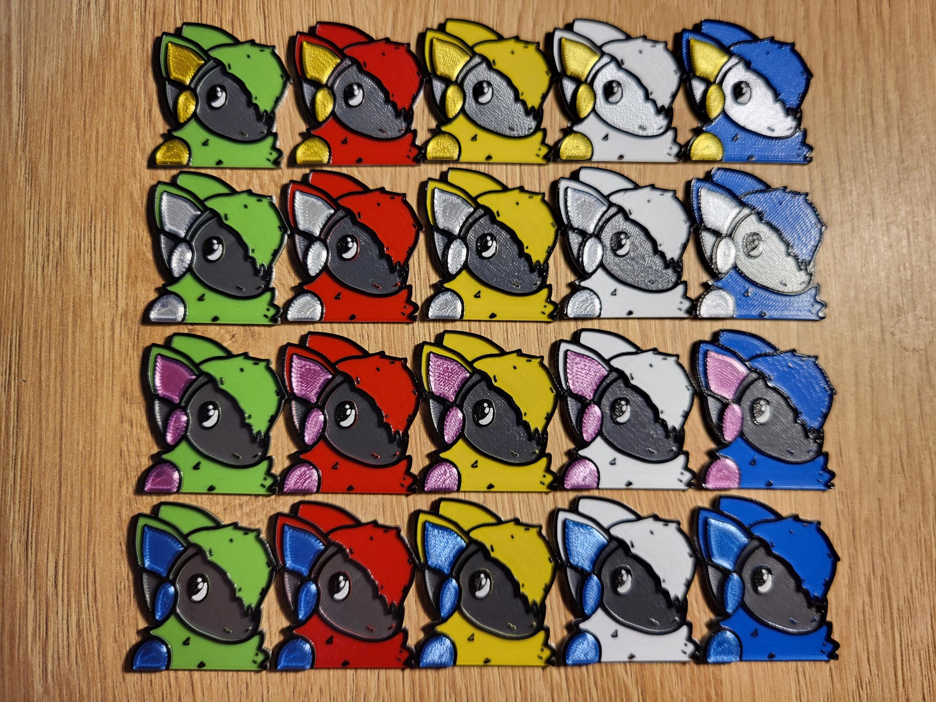 Protogen Plead Pin 3D Printed 35mm, Shiny, Cute Furry Accessory, Backpack Pin, Fursuit Badge ...