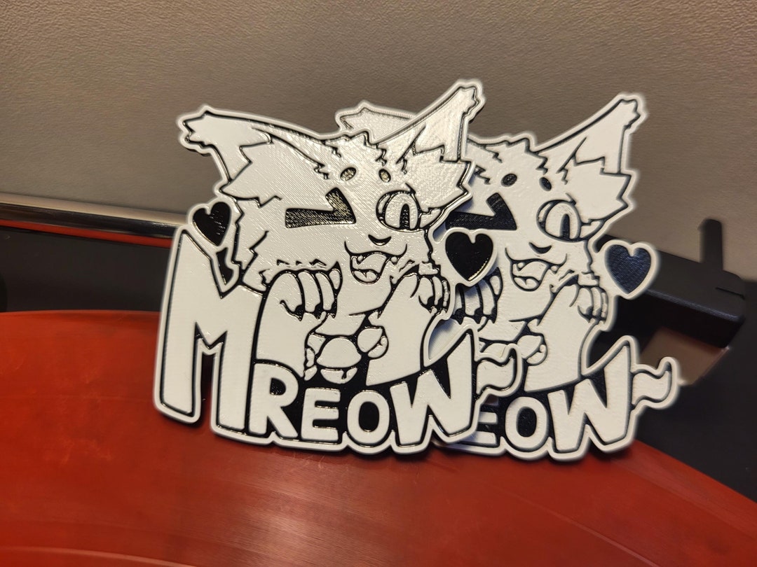 Mreow Pin/badge 3D Printed 60mm, Coated & Shiny, Cute Furry Accessory, Backpack Pin, Fursuit ...