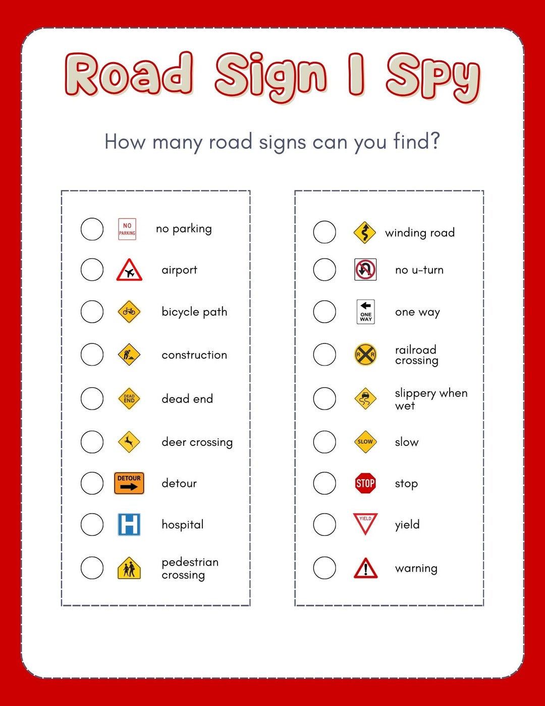 Road Trip I Spy - Etsy