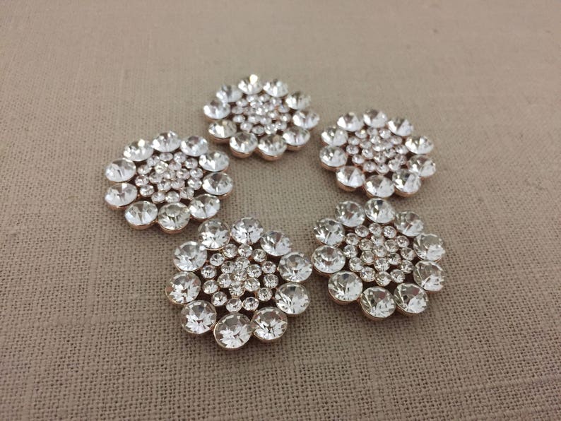 5 Rhinestone Buttons Rose Gold Rhinestone Button Rose Gold - Etsy