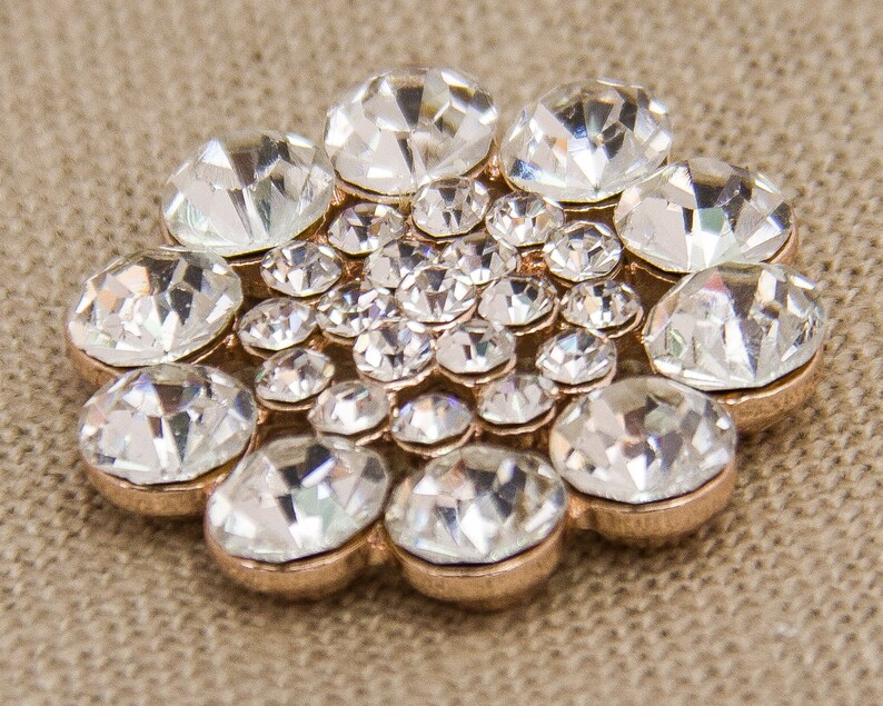5 Rhinestone Buttons Rose Gold Rhinestone Button Rose Gold - Etsy