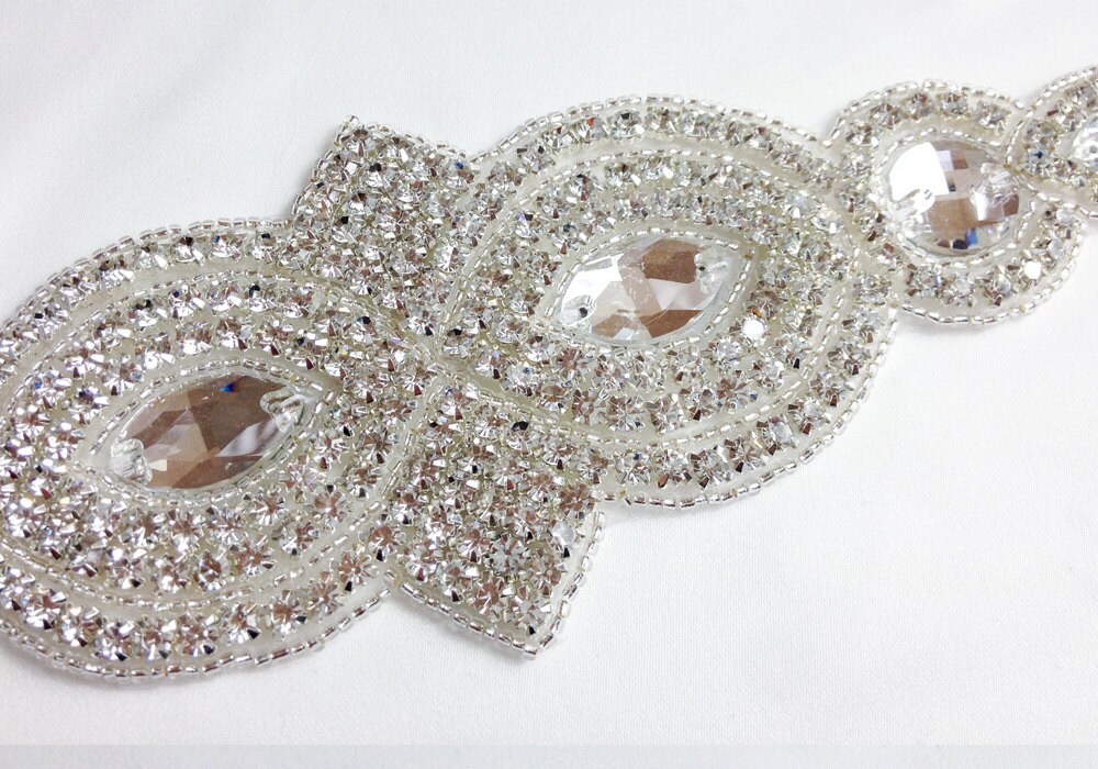 Crystal Applique Rhinestone Applique Wedding Applique - Etsy