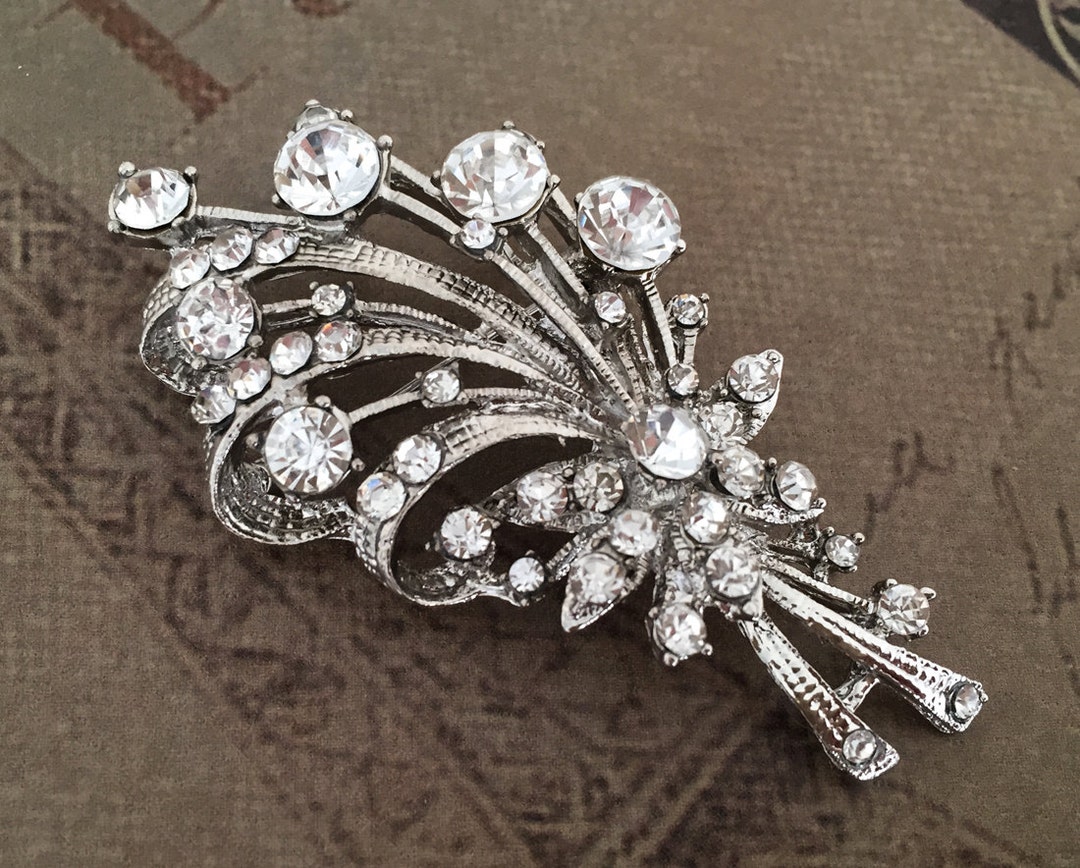 Rhinestone Brooch, Crystal Brooch, Wedding Brooch, Rhinestone Brooch ...