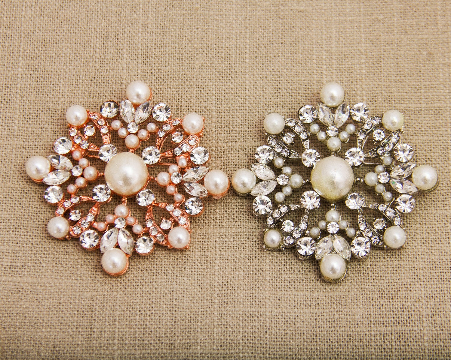 Rose Gold Brooch Rhinestone Brooch Rose Gold Wedding Brooch | Etsy