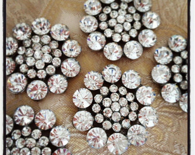 5 Rhinestone Buttons Silver Rhinestone Button Rose Gold Button Rose ...