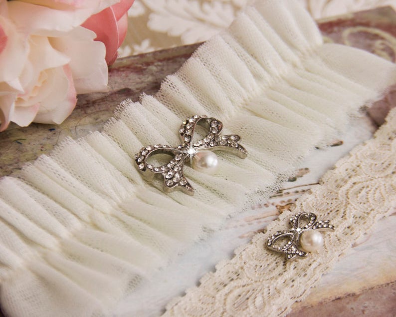 5 Rhinestone Bow Buttons Pearl Rhinestone Bow Button Pearl | Etsy